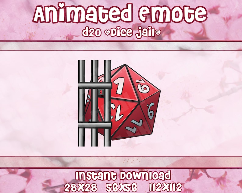 ANIMATED D20 D&D Dice Jail Emote for Twitch, Discord, Youtube ...