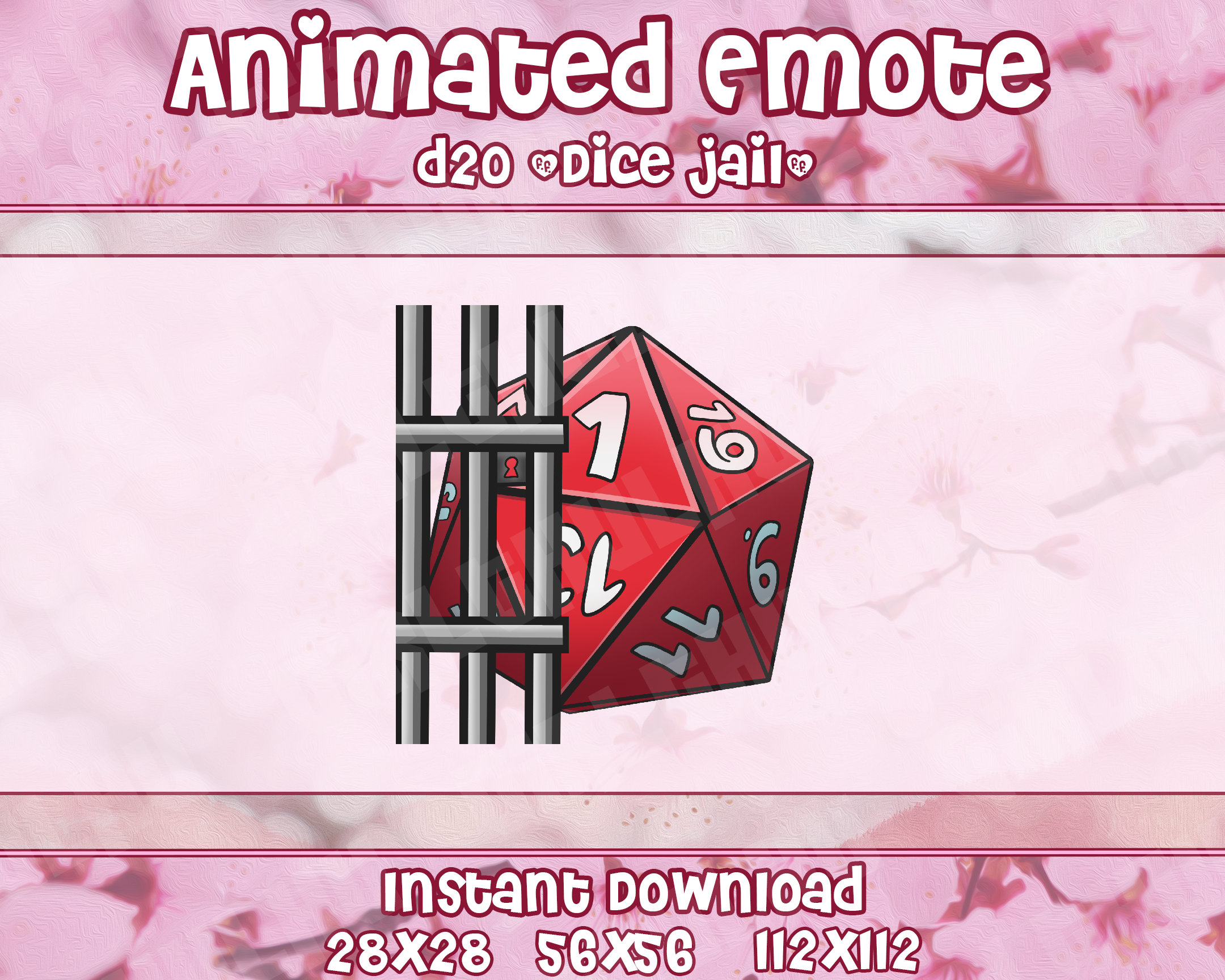 ANIMATED D20 D&D Dice Jail Emote for Twitch, Discord, Youtube ...