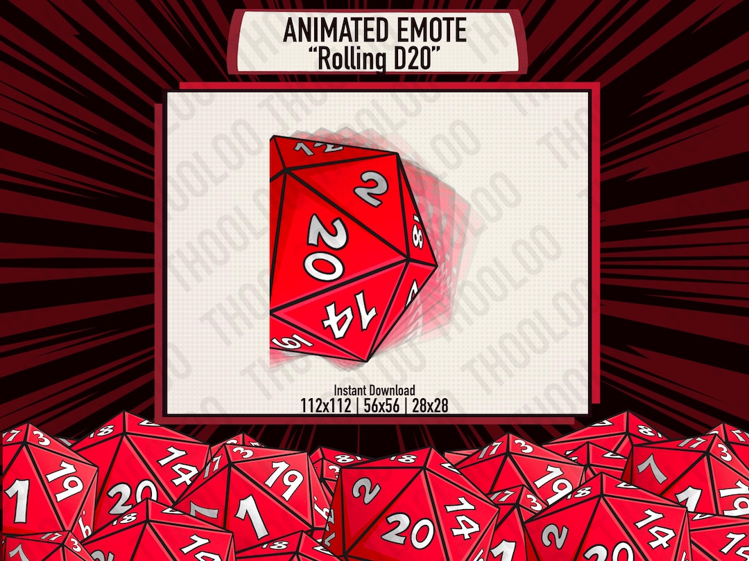 ANIMATED Rolling D20 Emote for Twitch, Discord, Youtube | Dnd TTRPG ...