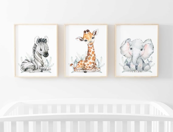 Animal Safari Set Nursery Birth New Baby Children's - Etsy