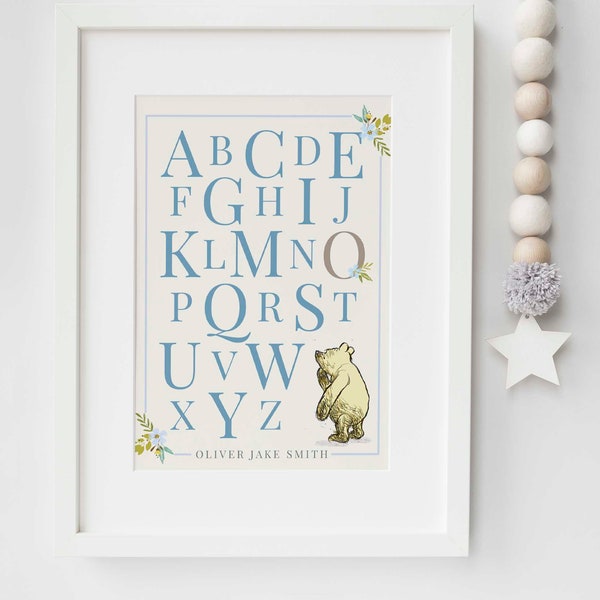 Winnie the Pooh Alphabet Print - Etsy