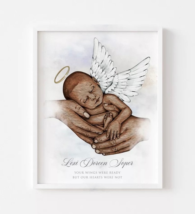 Angel Baby Personalised Infant Baby Loss Memorial Picture Print ...