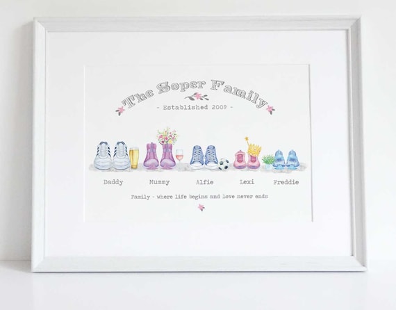 Family Surname Trainers Shoes Family Tree Siblings - Etsy