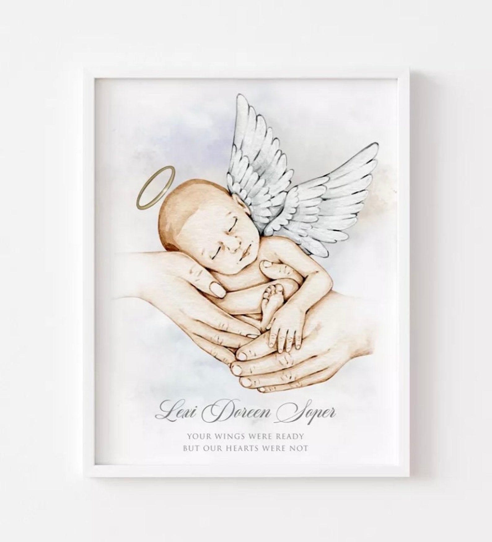 Angel Baby Personalised Infant Baby Loss Memorial Picture Print ...
