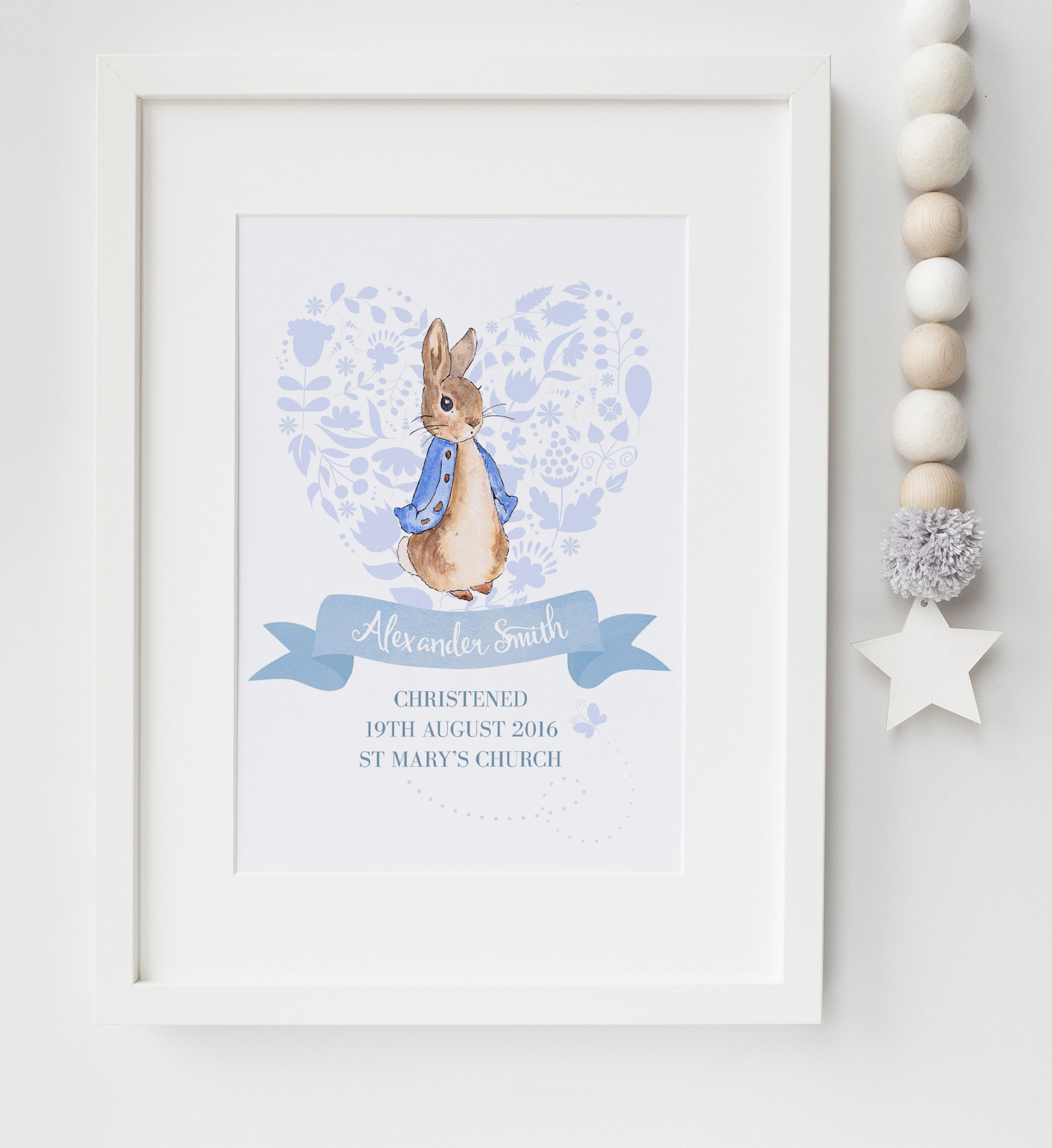 Peter Rabbit Beatrix Potter Christening Religious Personalised Baby ...