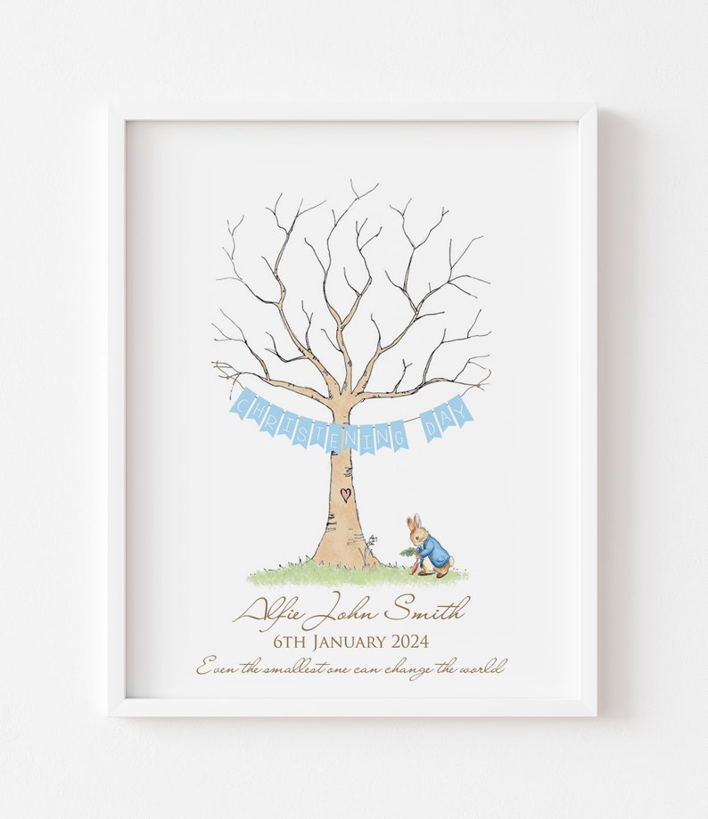 Personalized Peter Rabbit Fingerprint Tree Guestbook Print - Etsy