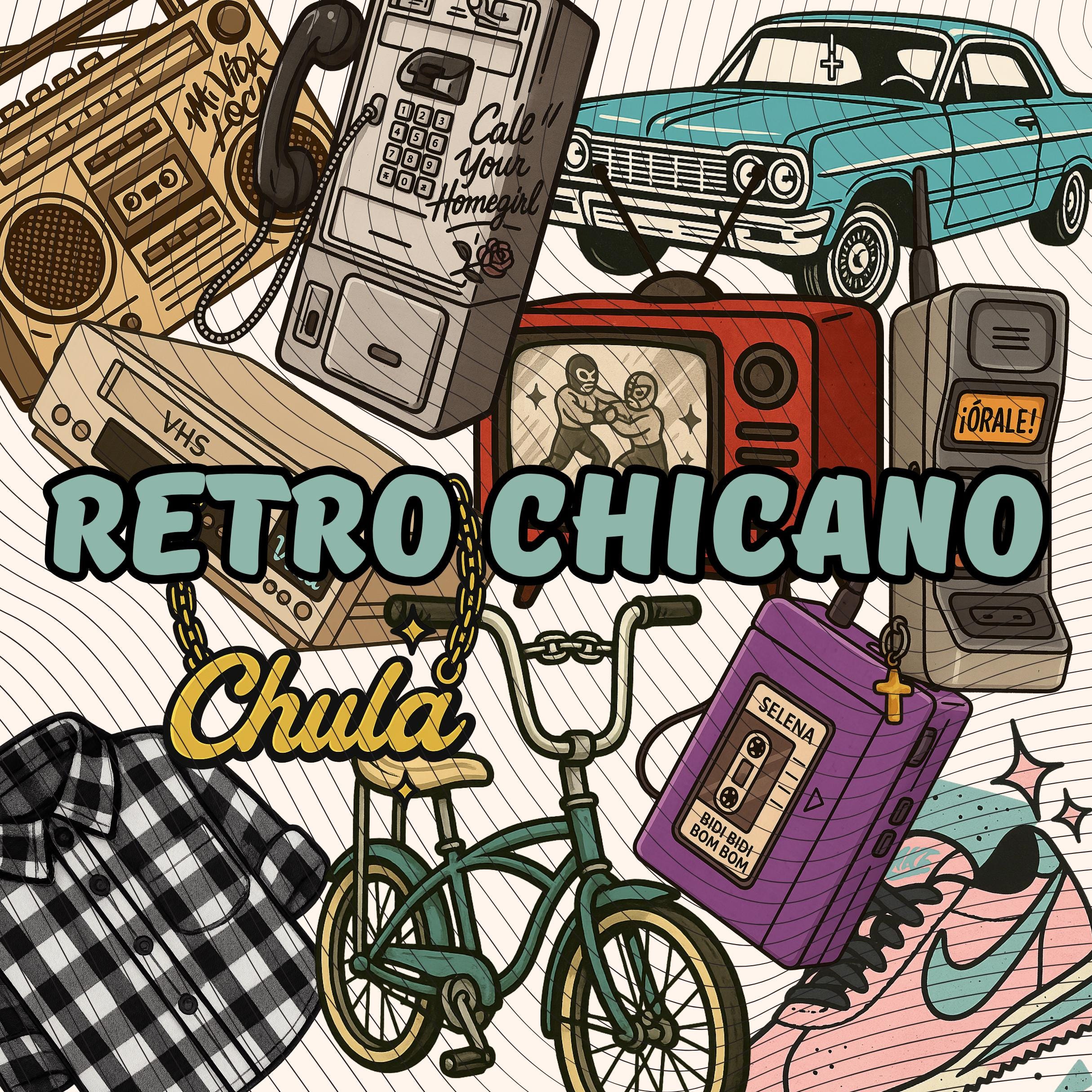 Retro Chicano Life, 90's PNG File Clip Art, Chicano Style, Vintage ...