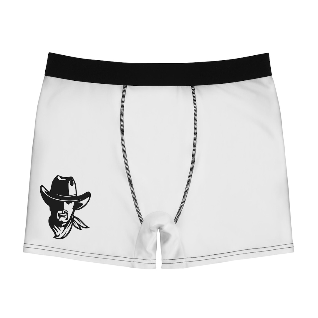 Cowboy Print Boxer Briefs for Men, Fun Mens Underwear, Novelty Boxers ...