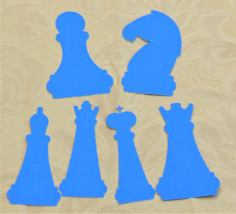 Chess Set Die Cut/checkers Set Cutout Pieces Handmade Embellishments ...