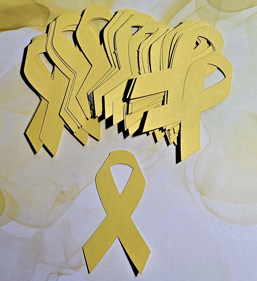 Yellow Awareness Ribbons for Suicide Prevention, Military Support, and ...