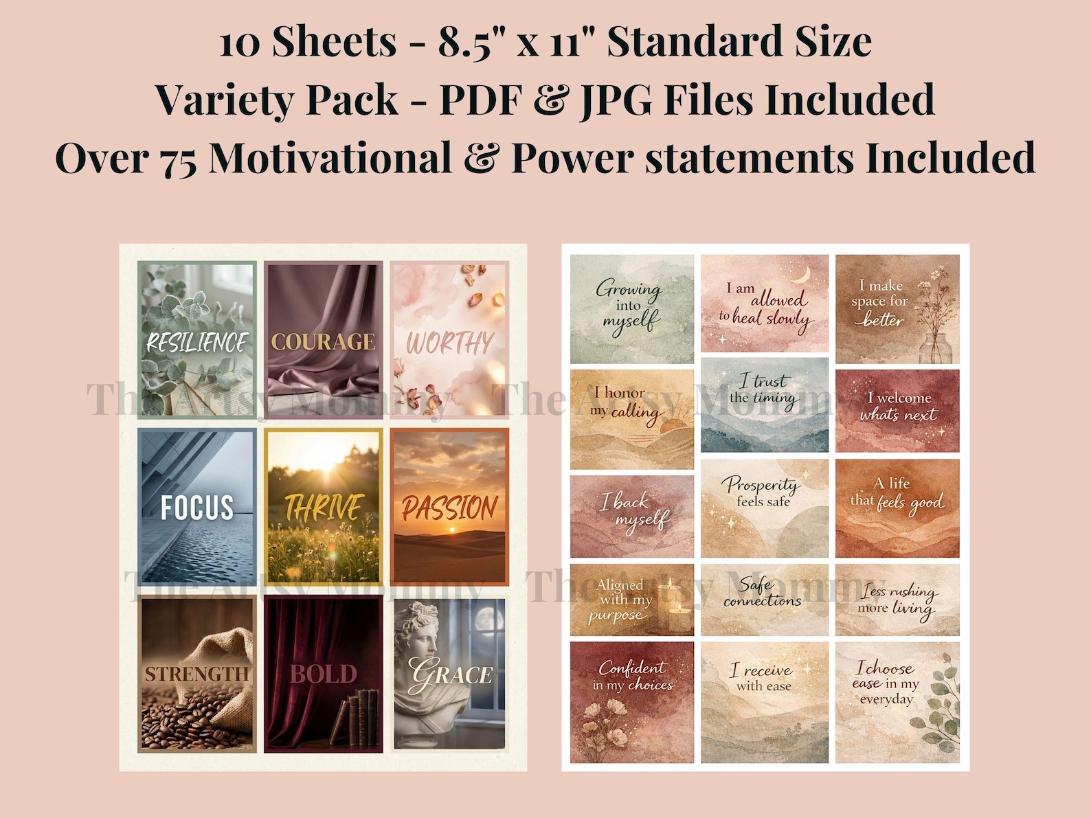 Vision Board Kit Printable Cut Outs. Motivational Affirmation Power ...