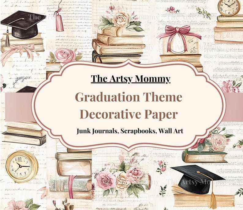 Graduation Digital Paper for Invitations, Announcements, Scrapbook, and ...