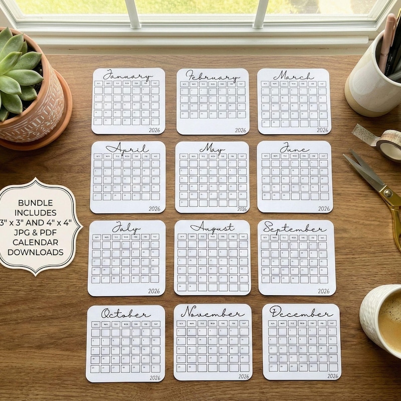 Mini Calendar - Etsy