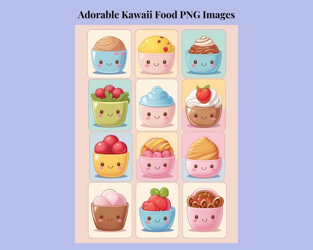 Kawaii Food Stickers & Clip Art | Cute Food Stickers PNG | Digital ...