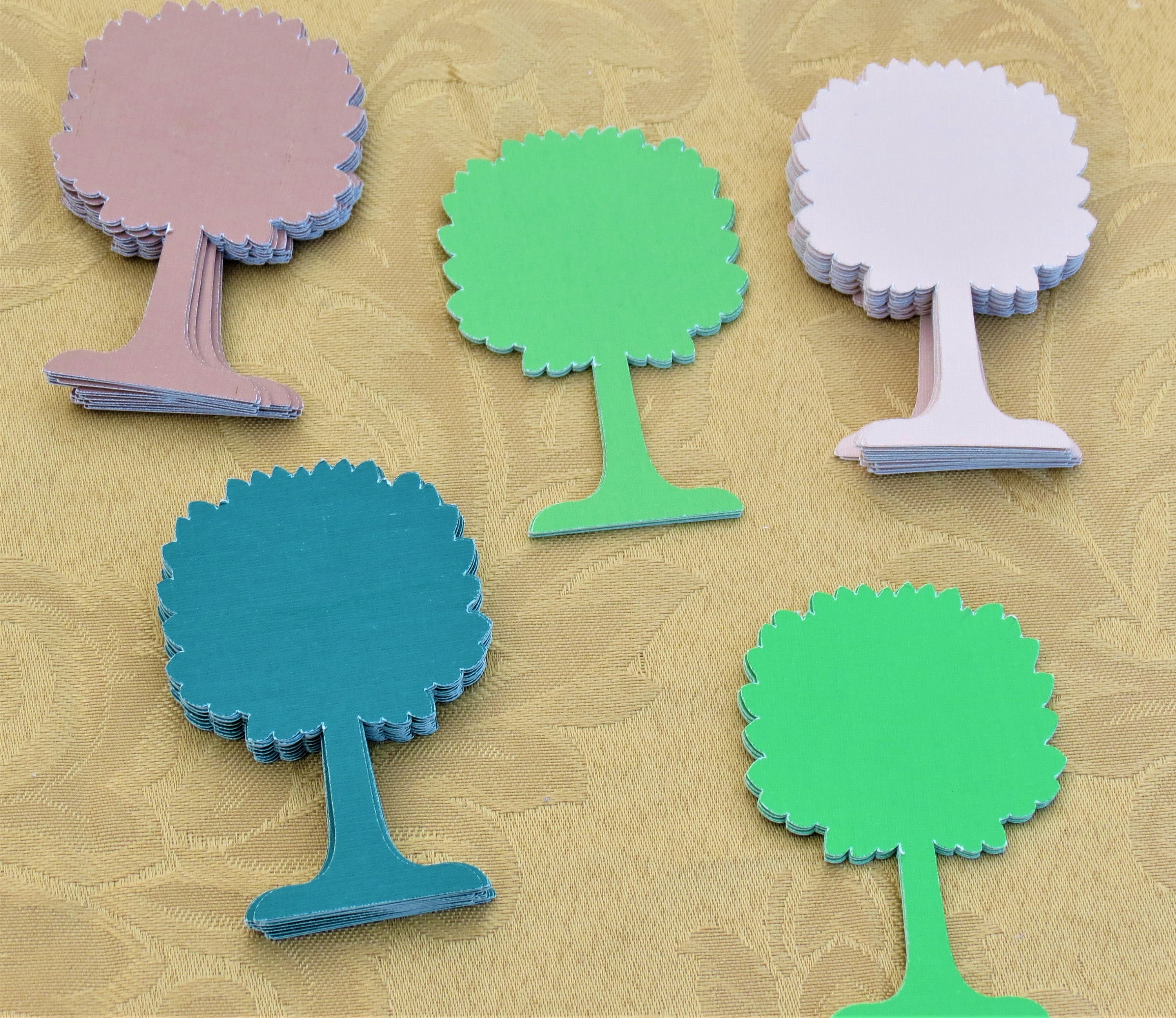 Tiny Forest Trees Cutout-die Cut-green Mini Fussy Cut Paper Trees for ...