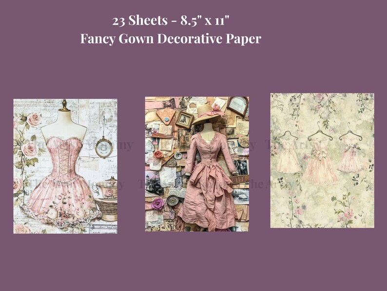 Vintage Gown Vision Board & Junk Journal Pages. Victorian, Shabby Chic ...