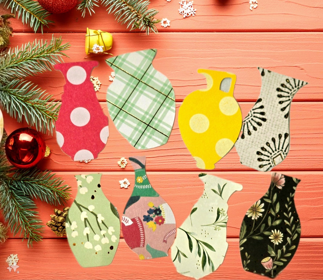 Colorful Vase Cutouts for Crafting: Cards, Scrapbooks, Journals ...