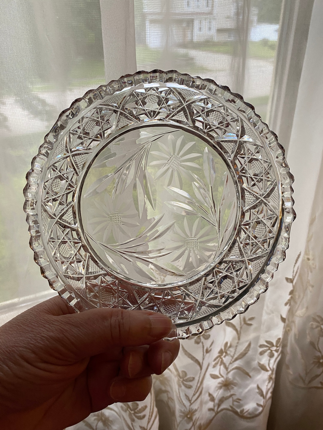 ABP Cut Crystal Daisy Nappy, AS IS - Etsy