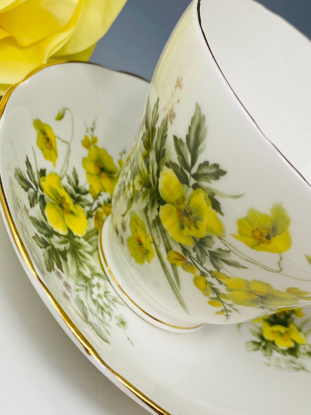 Royal Stuart Yellow Poppies Tea Cup and Saucer - Etsy