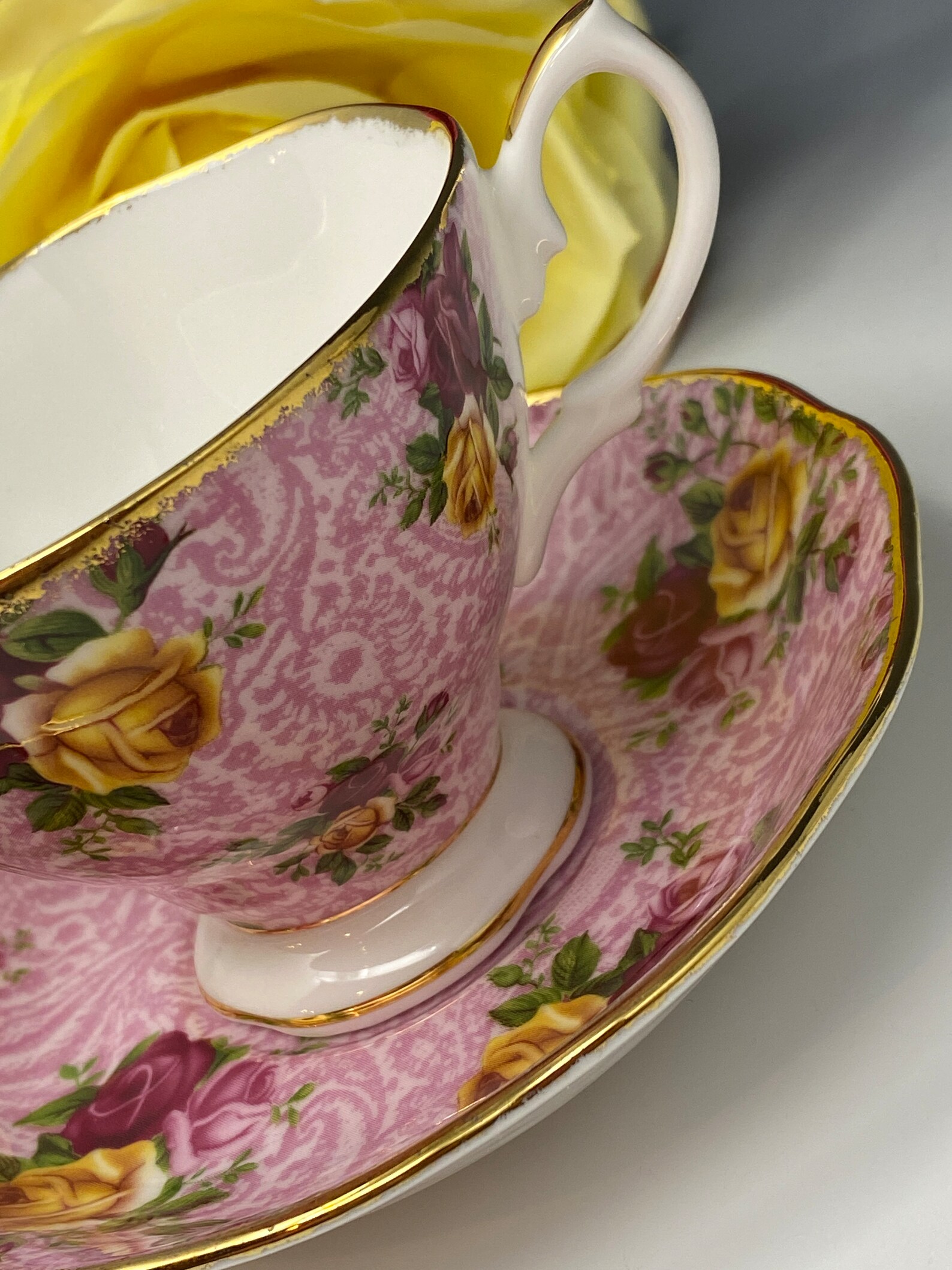 Royal Albert Old Country Roses Dusty Pink Lace Tea Cup and Saucer - Etsy