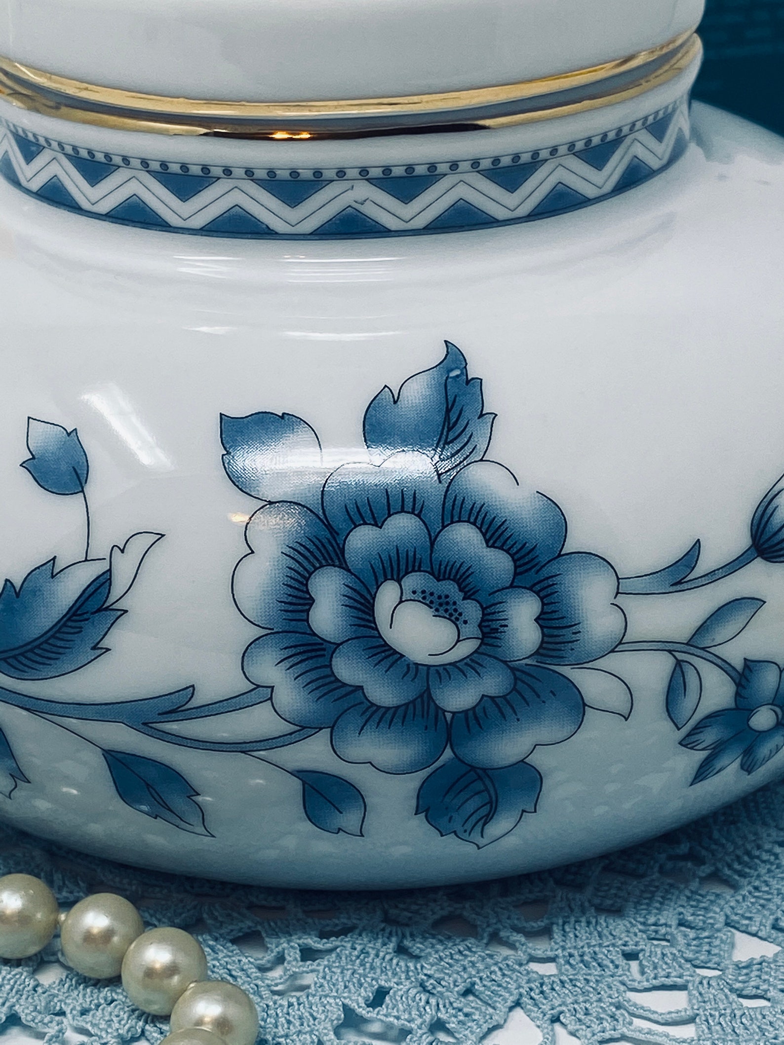 Vintage Nantucket Tea For One Blue and White Floral Teapot | Etsy