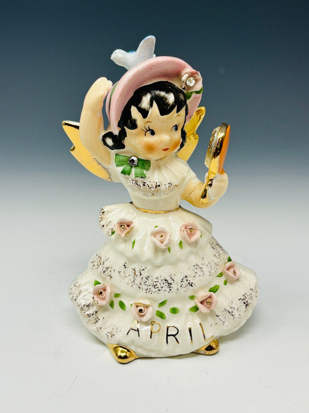 Lefton Rhinestone Series April Angel, AS IS - Etsy