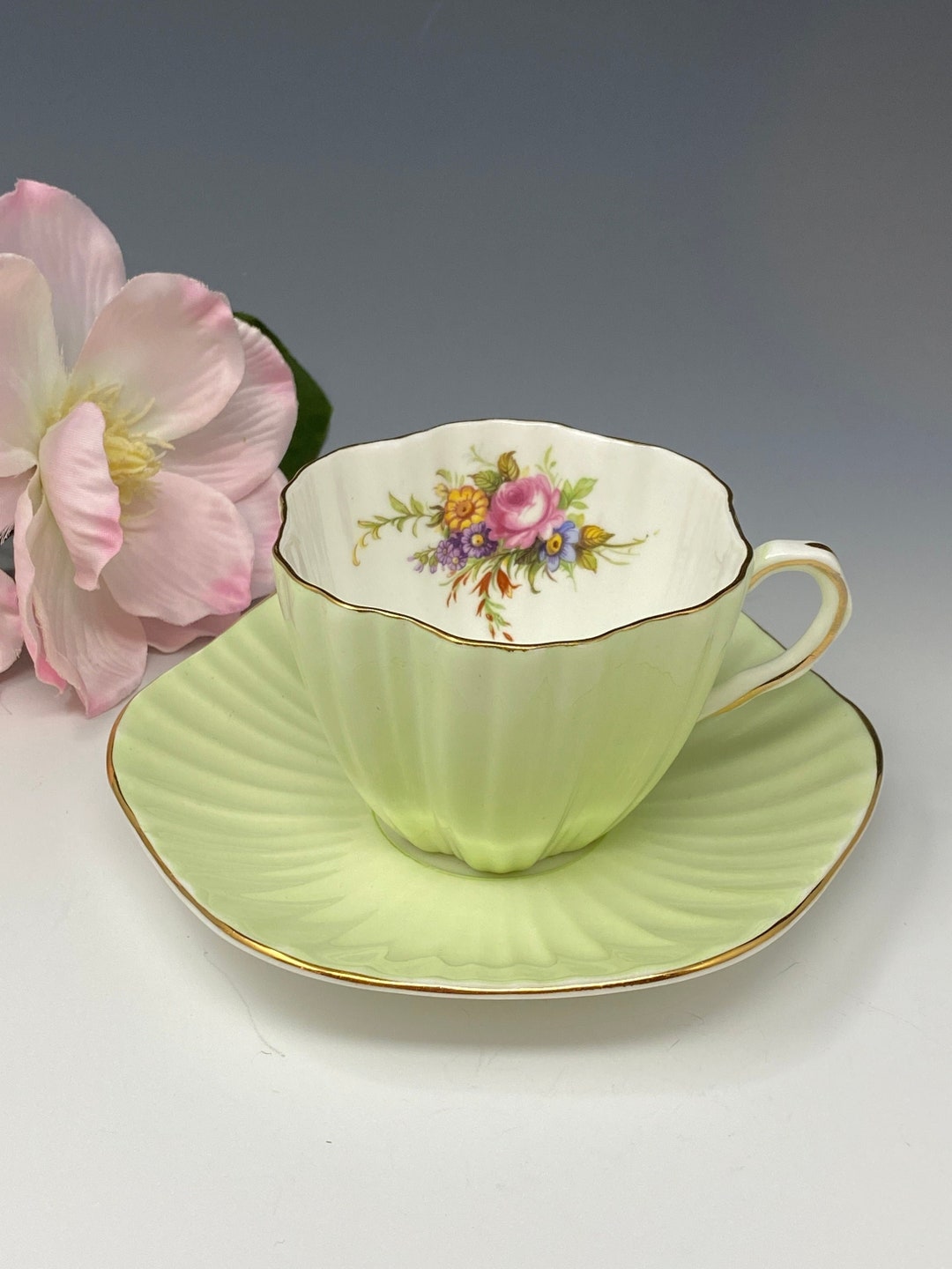 EB Foley Mint Green Tea Cup and Saucer - Etsy