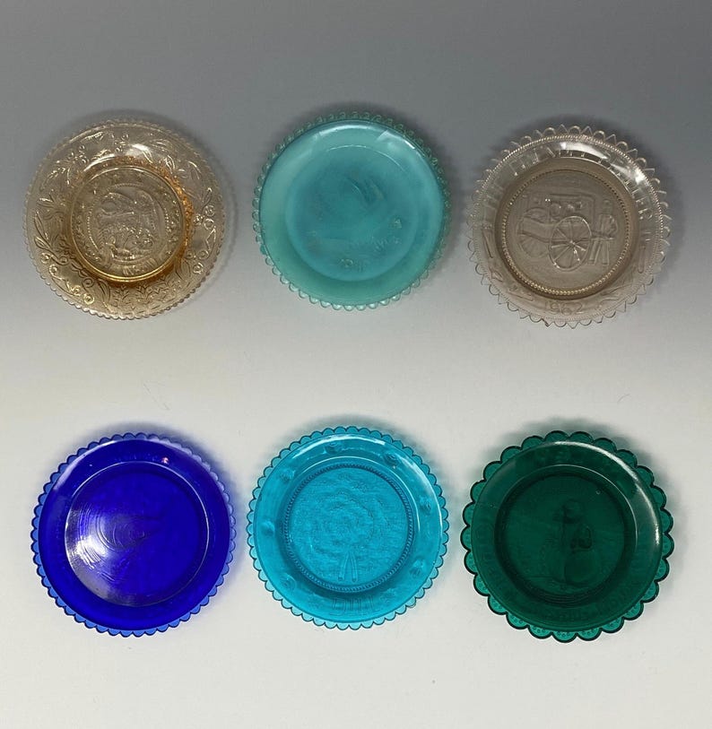 Collectable Colored Glass Cup Plates by Pairpoint - Etsy