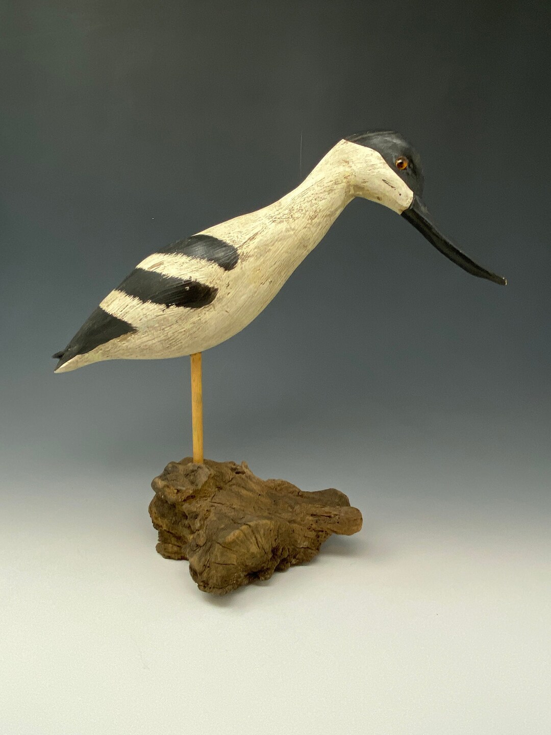 Large Hand Carved Avocet Shorebird Decoy, Signed "stevens 91" - Etsy