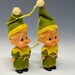 Twin Little Green Elf Ornaments - Etsy
