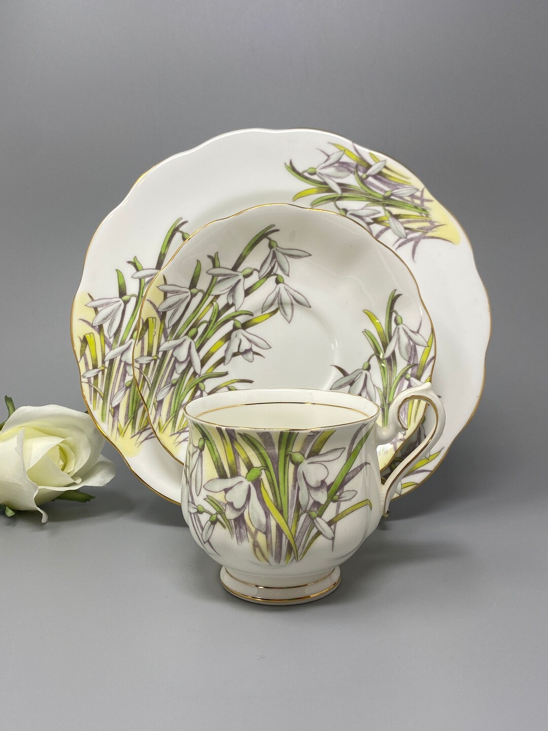 Royal Albert snowdrop No 1 Flower of the Month Series Tea Cup, Saucer ...