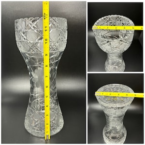 American Brilliant Period Cut Crystal 12" Corset Vase - Etsy
