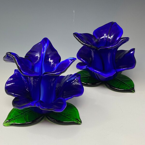 Murano Glass Flower Candle Holder Etsy