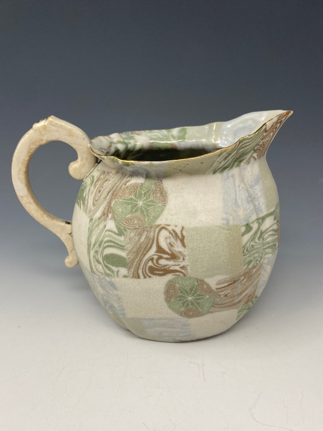 Japanese Banko Ware Tapestry Nerikomi Agateware Creamer With Artist ...