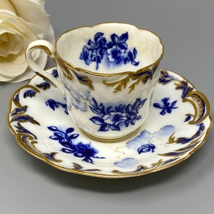 George Jones & Sons Crescent China Flow Blue Demitasse/espresso Cup and ...