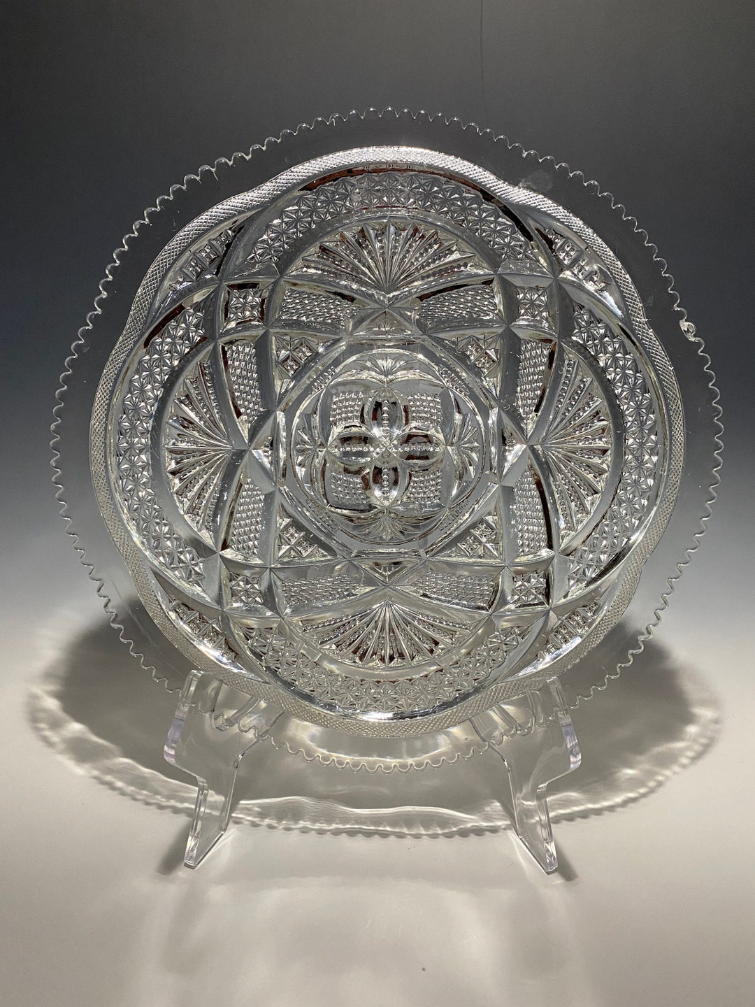 Pressed Intersecting Circles Glass 10" Cake Plate/platter - Etsy New ...
