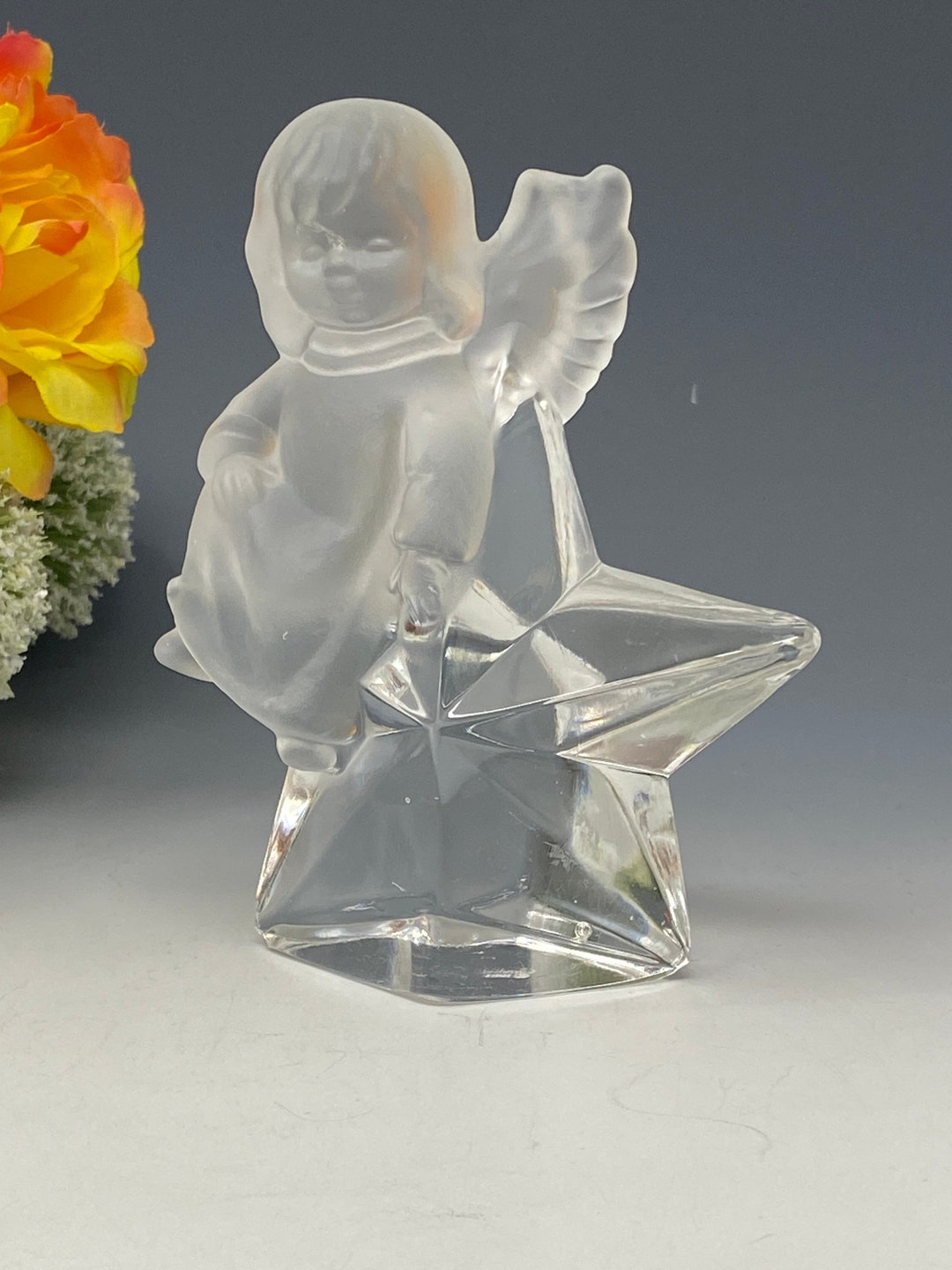 Goebel Lead Crystal Angel on Star - Etsy