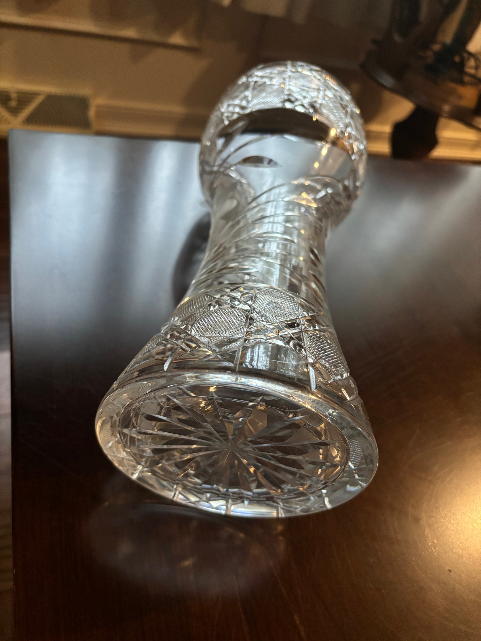 American Brilliant Period Cut Crystal 12" Corset Vase - Etsy