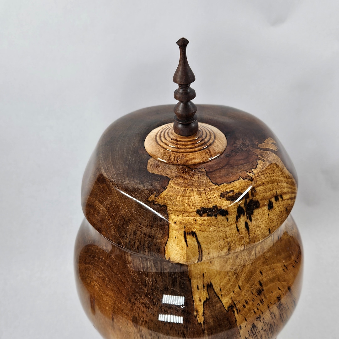 Custom Pecan Heart Urn 200cc, Heart Shaped, Bird, Hidden Lid, Magnetic ...