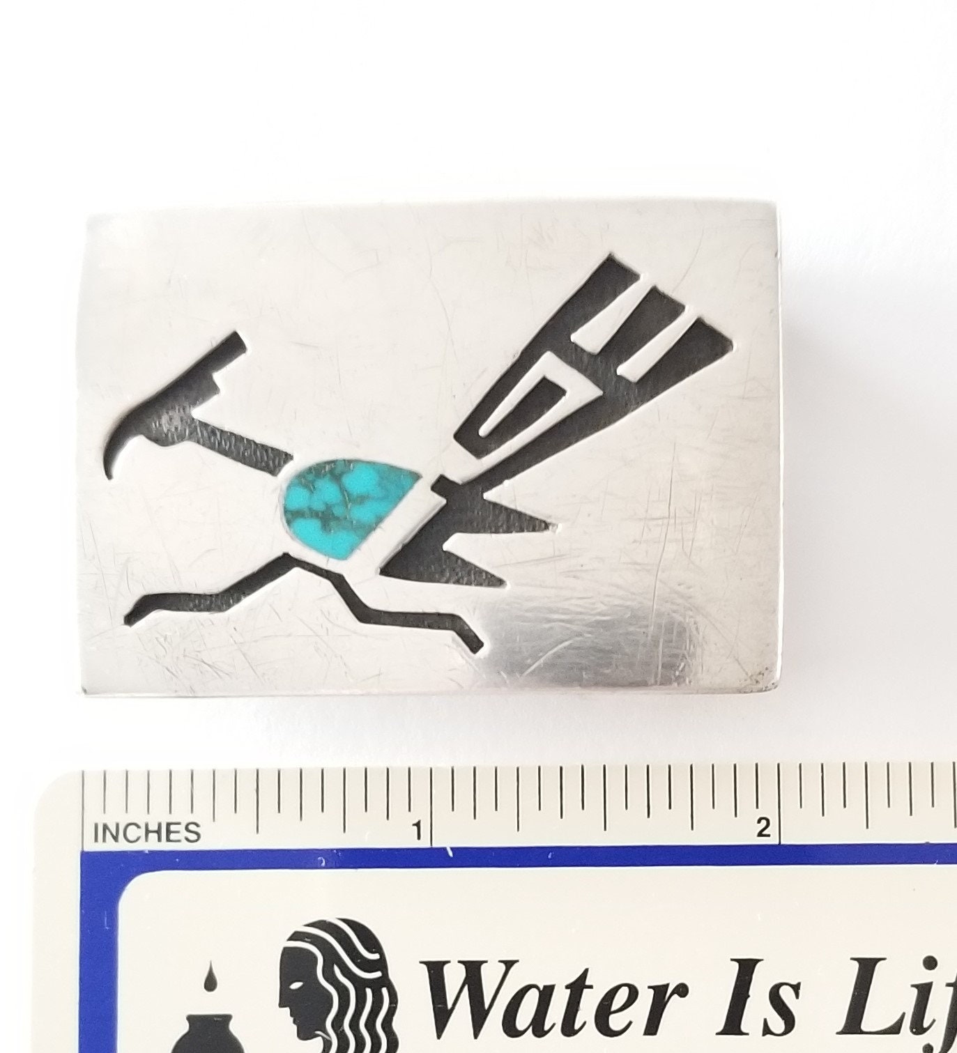Vintage Hopi Roadrunner Turquoise Belt Buckle | Etsy