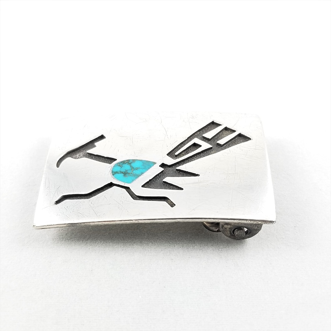 Vintage Hopi Roadrunner Turquoise Belt Buckle | Etsy