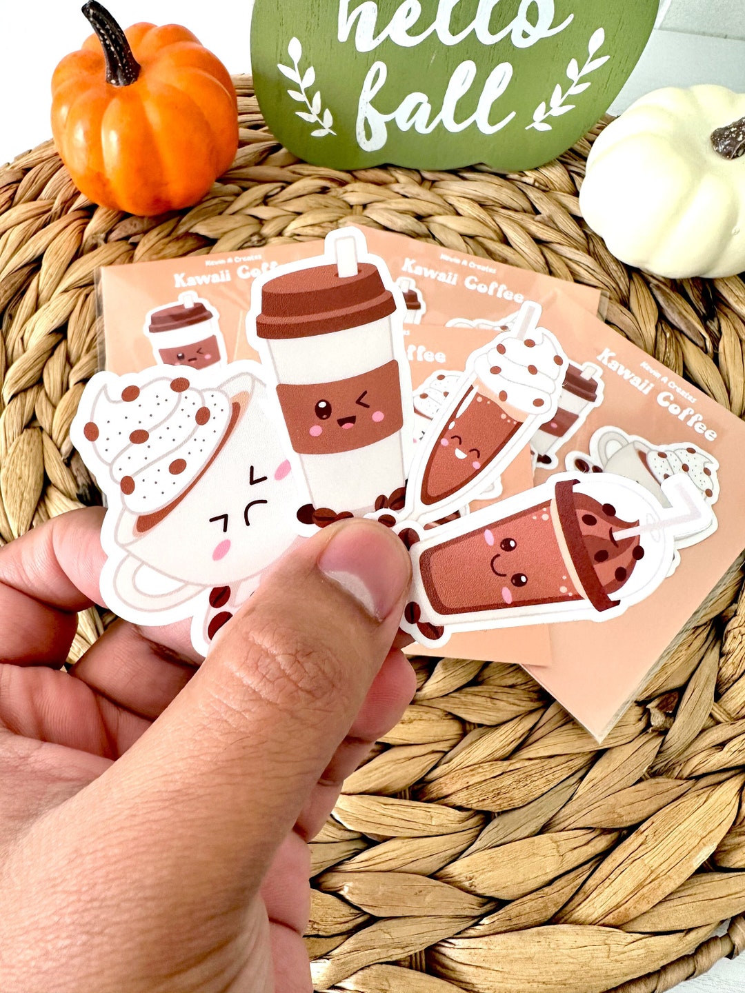 Coffee Sticker Pack Cute Coffee Kawaii Die Cut Stickers Coffee - Etsy