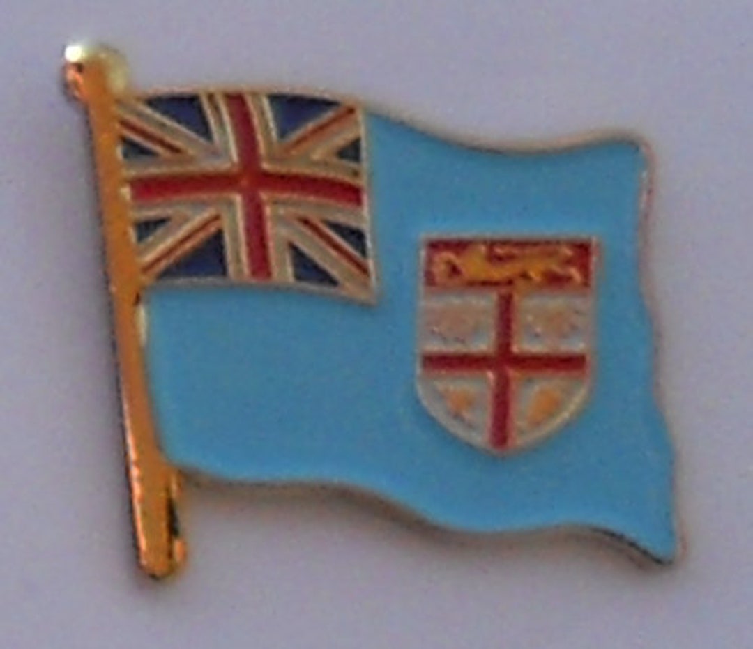 Fiji Country Flag Enamel Pin Badge - Etsy