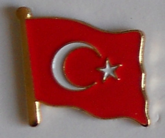 Turkey Country Flag Enamel Pin Badge | Etsy