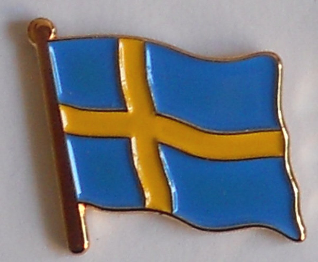 Sweden Swedish Country Flag Enamel Pin Badge - Etsy