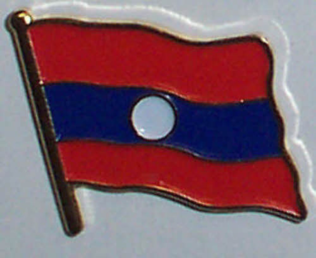 Laos Country Flag Enamel Pin Badge - Etsy
