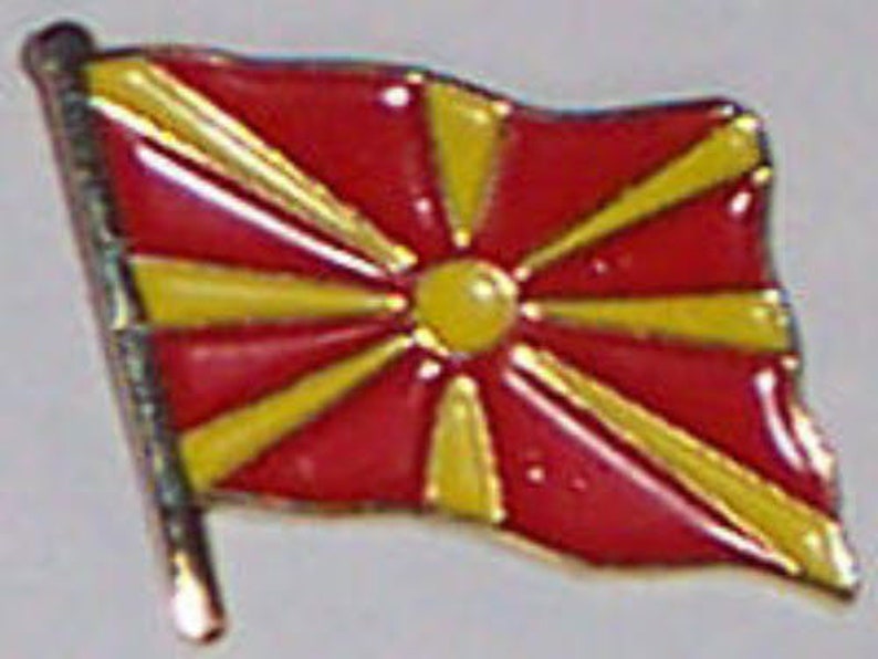 Macedonia Country Flag Enamel Pin Badge - Etsy