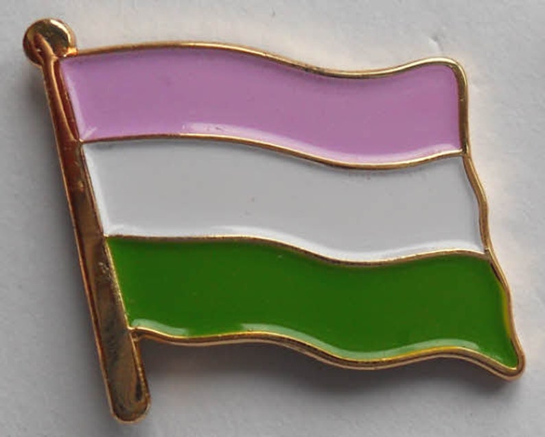 Genderqueer Pride Flag Enamel Pin Badge Etsy