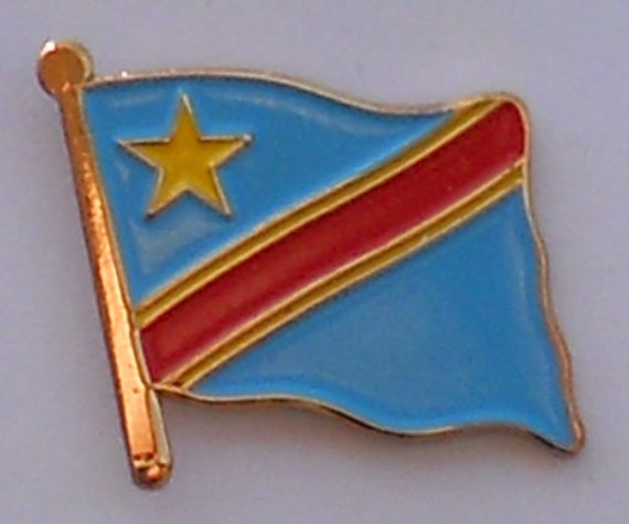 Congo Democratic Republic Of Country Flag Enamel Pin Badge | Etsy