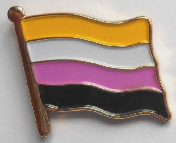 Non Binary Pride Flag Enamel Pin Badge | Etsy UK